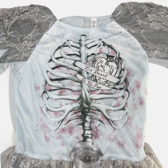 Costumes | Girls Skeleton Zombie Bride 3 Piece Costume Nwt | Poshmark